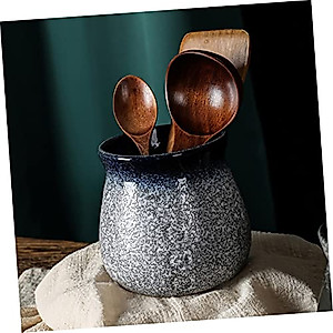 Trjgtas 1pc Utensils Cutter Cylinder Spoons Flatware Bucket Home Creative Caddy Utensil Baking Kitchenware Container Kitchen Vitange Practical Ceramic Dishwasher Household Fork for Tool