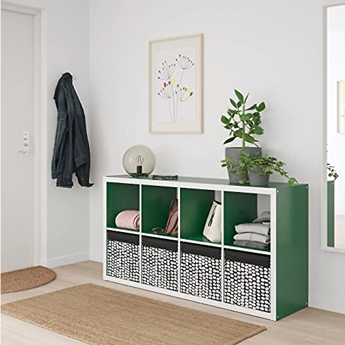 Cloth Storage Bins 13x15x13, Foldable Cubes Box Baskets Containers Organizer for Drawers, Home Closet, Shelf, Nursery, Cabinet, Large Set of 2 (Black & White)