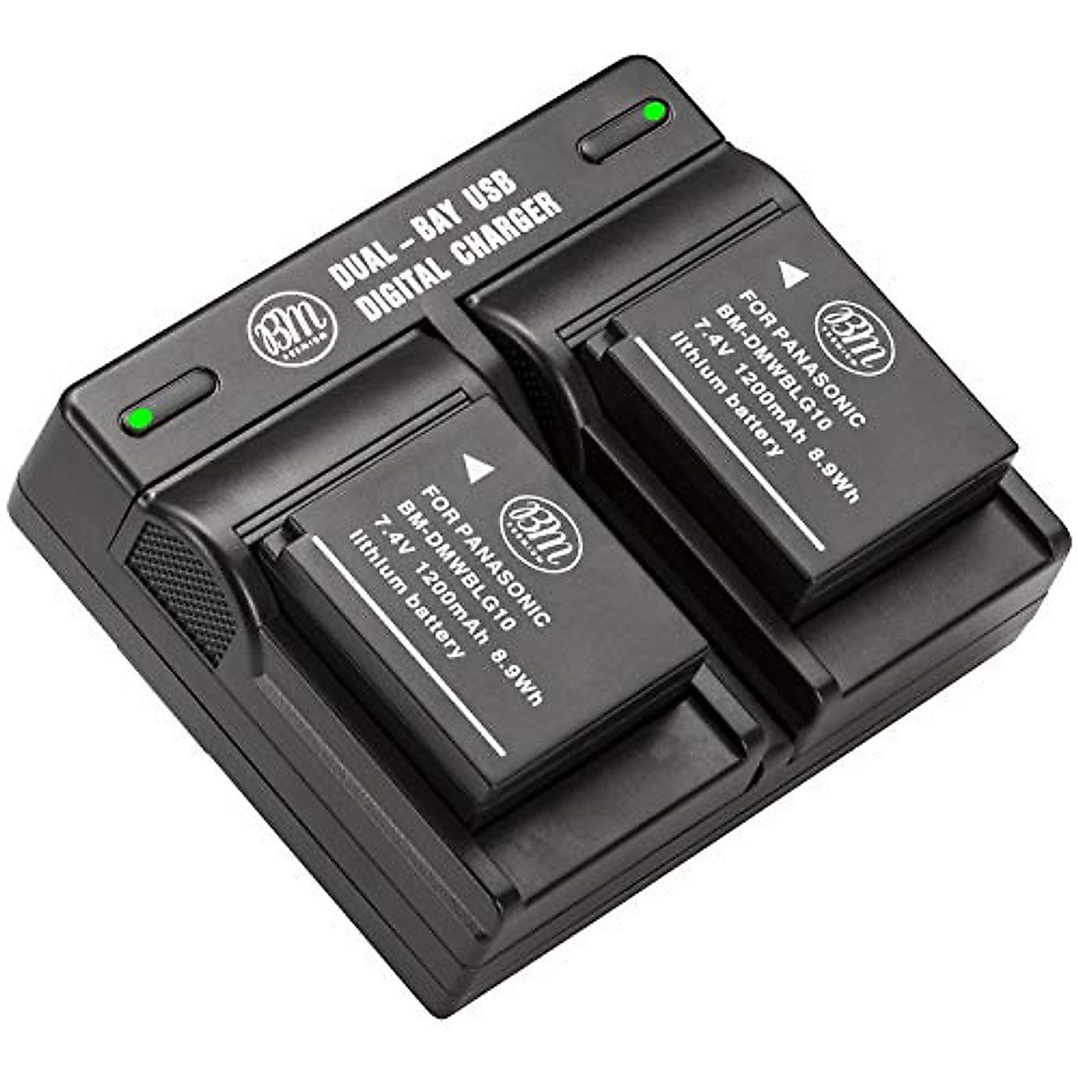 BM 2 Pack DMW-BLG10 Batteries and Dual Battery Charger for Panasonic Lumix DC-G100 DC-ZS80 DC-GX9 DC-LX100 II DC-ZS200 DC-ZS70 DMC-GX80 DMC-GX85 DMC-ZS60 DMC-ZS100 DMC-GF6 DMC-GX7K DMC-LX100K Cameras