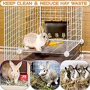 Rabbit Hay Feeder, Bunny Hay Bag for Rabbits, 3 Holes Large Capacity 600D Oxford Cloth Fabric Hanging Hay Feeder Bag for Small Animal (Black)