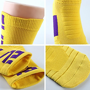 DRASEX Men's Cushioned Athletic Crew Socks 4 Pack Elite Basketball Compression Sport Running Hiking Socks