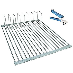 HRAYLTOP Roll Up Dish Drying Rack with Pot Lid Organizer,Plate Holder Rack Over The Sink,Kitchen Foldable Multipurpose Heat Resistant Dish Drainer Rack for Fruits Vegetable and Meat 16.9" x 14.2"