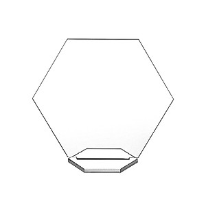 QWORK Clear Acrylic Hexagonal Place Cards, 25 Pack Acrylic Tabletop Sign & Holder, DIY Table Name Cards Plates for Wedding Reception Event Party Centerpiece Table Decorations