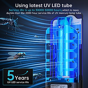 Flying Insect Trap Plug in Mosquito Bug Zapper Indoor Gnat Moth Catcher with 9W Night UV Light, 10 Sticky Glue Board Refills for Home Office