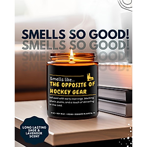 Hockey Candle, Funny Hockey Gifts for Hockey Lovers, Hockey Mom Gifts for Women, Gifts for Hockey Players, Long-Lasting Scent, Gift Ready