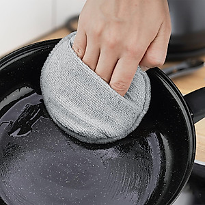 NiHome 5-Inch Wood Conditioner, Wax & Oil Applicator 4-Pack, Reusable Microfiber & Sponge Pads for Scratch-Free Cutting Board Maintenance & Versatile Home Polishing, Machine Washable for Long-Term Use