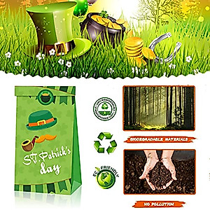Guyarns 24 PCS St Patricks Day Gift Bags,St Patricks Day Coin Paper Bags St Patricks Day Treats Candy Bags for St Patrick's Party Favors