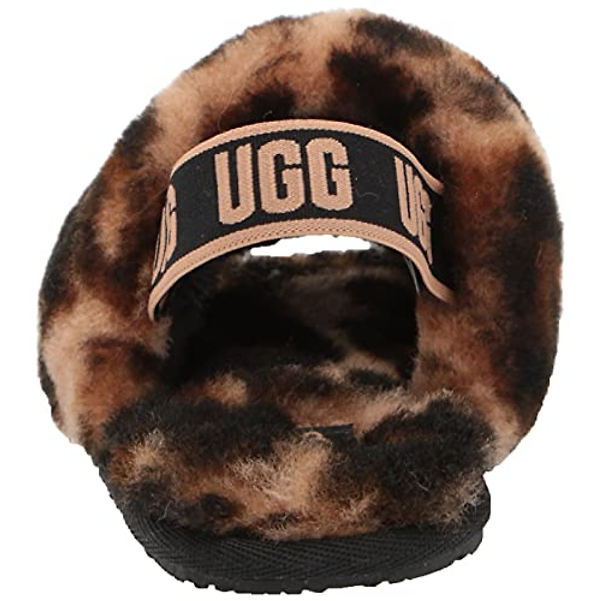 UGG Girls T Fluff Yeah Slide Panther Print Slipper, Butterscotch, 11 Little Kid