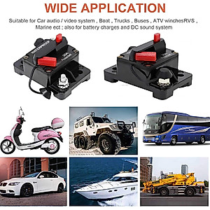 Erayco 150 Amp Circuit Breaker with Manual Reset for Car Marine Trolling Motors Boat ATV Manual Power Protect for Audio System Fuse, 12V-48VDC, Waterproof (150A)