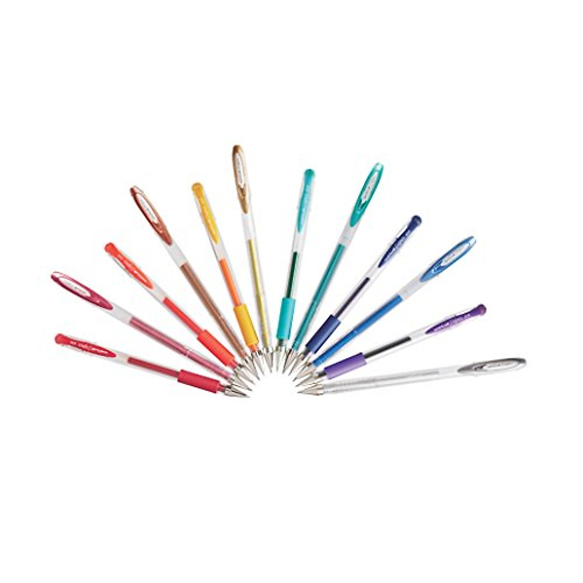 uni-ball 2004053 Gel Pens, Ultra Micro (0.38mm) & Medium (0.8mm) Points, Assorted Colors, 12 Count