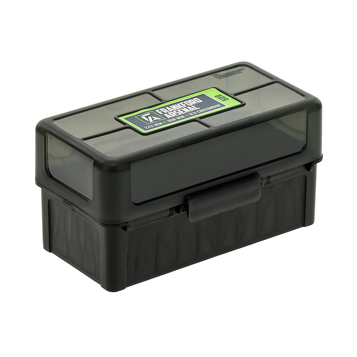 Frankford Arsenal Hinge-Top Ammo Box #510 with True Mechanical Hinge for Ammunition Storage and Organization, Holds 50 Rounds
