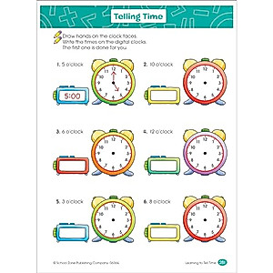 School Zone Big Math Workbook for Kindergarten & 1st Grade: Numbers, Addition, Subtraction, Shapes, Patterns, Graphs, Time, Money, and More (Big Workbook)