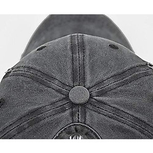 Washed Ponytail Hats Pony Tail Caps Distressed-Baseball for Women(Jean Black)