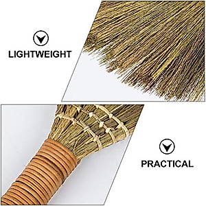 BESPORTBLE 2Pcs Straw Broom Dust Brush Small Broom Little Broom Hand Broom Floor Sweeping Broom Cleaner Desktop Cleaning Tool