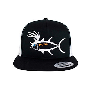 NICERIDE Buckeye Classic Snapback Mesh Back Trucker Baseball Hat (Black/White)