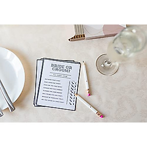 MARKT Mini Heart Pencils for Bridal Shower Games & Wedding Favors, Small White Pencils With Rose Gold Foil for Party Prizes or Gifts for Guests, Pre Sharpened Golf Pencils With Erasers (30 Pack)