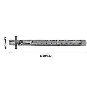 HELYZQ 6inche Stainless Steel Pocket Rule Handy Ruler with inch 1 32 mm Metric Graduations, Silver