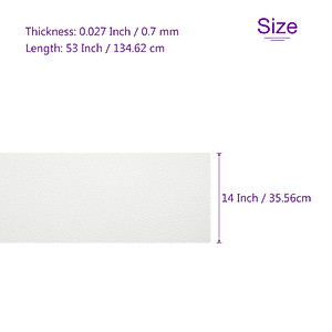 DMiotech 1 Pack 14 Inch x 53 Inch Faux Leather Sheet Furniture Cover Soft Grain White-1 PU Leather Roll for Handmade DIY Craft Projects