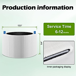 Musslan Blue Pure 211i Max Replacement Filter Compatible with Blue Pure 211i Max Air Purifier. Blue Pure F2MAX, 3-in-1 H13 Ture HEPA and High-Efficiency Activated Carbon Filters, 2 Pack