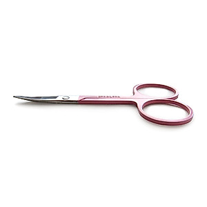Precision Stainless Steel Eyebrow Tweezers Set In Pointed And Slanted Tip, Curved Brow Scissors, Comes With Pink Travel Case