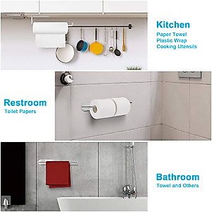 Paper Towel Holder Under Cabinet, Wall Mount Paper Towel Holder, Stainless Steel Paper Towel Holder, Hanging Paper Towel Holder for Kitchen, Kitchen Tissue Roll Holder Under Counter, Kulemax