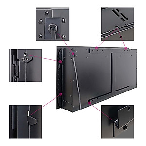 50 Inch Ultra-Thin Electric Fireplace, Recessed and Wall Mounted Fireplace, LED Light Heater with Remote Control, Tempered Glass Front Electric Fireplace with Multi Color Flame & Emberbed (50 inch)