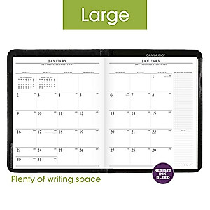 2022 Monthly Padfolio by AT-A-GLANCE, 9" x 11", Large, Executive, Black (7029005)