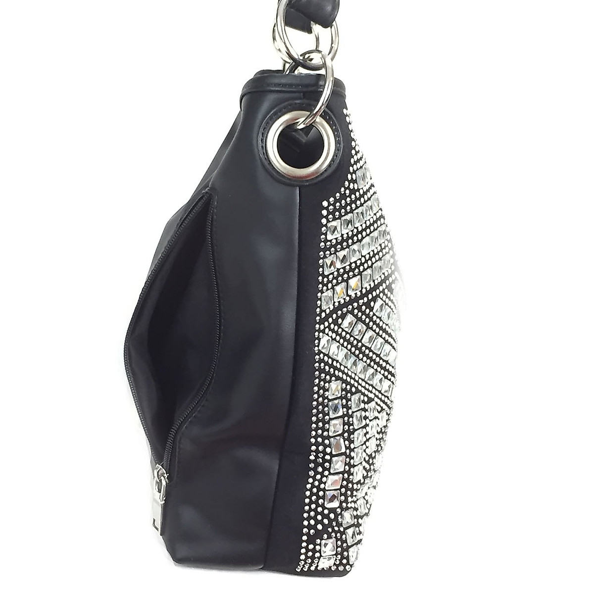 Zzfab Concealed Carry Gem Geometry Hobo Bag black