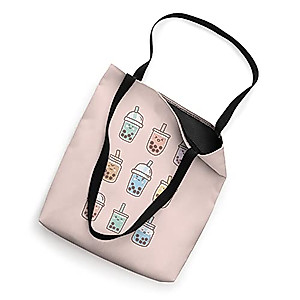 Cute Kawaii Boba Anime Bubble Tea Pastel Tote Bag