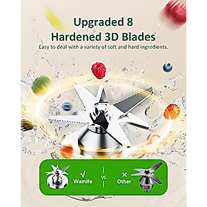 Wamife Professional Countertop Blender - Commercial Blender with Stepless Speed, Blenders for Kitchen with 5 Presets & 70 oz Tritan Container, High-Speed Smoothie Maker for Shakes and Smoothies
