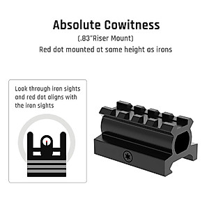 Feyachi RDS-36 1x22mm 5 MOA Red & Green Dot Sight Red & Green Dot Scope with 0.83” Riser Mount Absolute Co-Witness Height