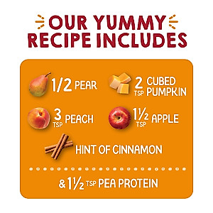 Happy Tot Organics Stage 4 Baby Food Pouches, Gluten Free, Vegan Snack, Fiber & Protein Fruit & Veggie Puree, Apples, Peaches, Pumpkin & Cinnamon, 4 Ounce (Pack of 1)