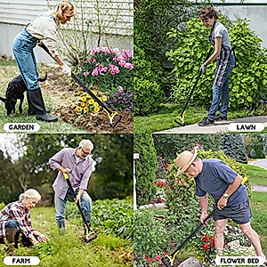 Bird Twig Hoe Gardening Tools - Scuffle Garden Hoe for Easy Weeding,30-42 Inch Adjustable Hula Hoe,Heavy Duty Stirrup Hoe