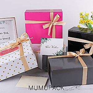 1 Pack grey Gift Box 12x8x4.5 Inches Large Gift Boxes with Lids and Magnetic Closure Collapsible Gift Boxes with Card and Ribbon for Presents Men Gift Wedding Male Birthday Graduation Merry Christmas