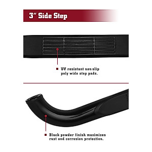 TAC Side Step Fit 2015-2024 Ford F150 Regular Cab | 2017-2024 Ford F250/F350/F450/F550 Super Duty Regular Cab 3" Black Nerf Bars Running Boards Off Road 2pcs
