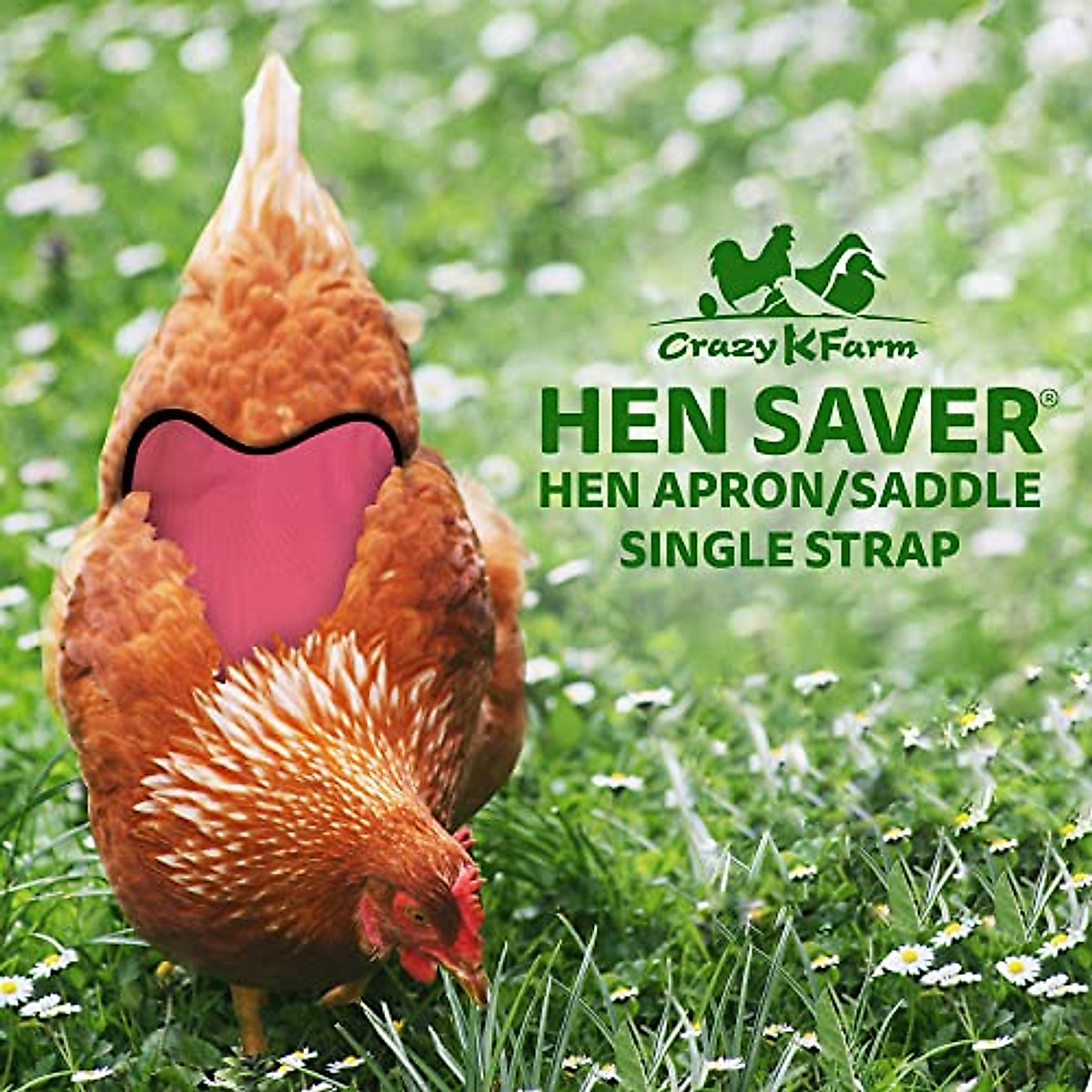 Hen Saver Hen Apron/Saddle, Single Strap, X-Large, Awareness Pink