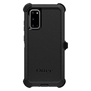 OtterBox Galaxy S20/Galaxy S20 5G (NOT COMPATIBLE WITH GALAXY S20 FE) Defender Series Case - BLACK, rugged & durable, with port protection, includes holster clip kickstand