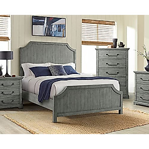 Martin Svensson Home Beach House Solid Wood Dove Grey California King Panel Bed Platform