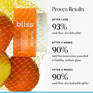 Bliss Tri-Peptide Brightening Moisturizer | Vitamin C & Squalane | Hydrating Anti-Aging Face Cream for Radiant Skin | Clean Vegan & Cruelty Free 1.7 fl oz
