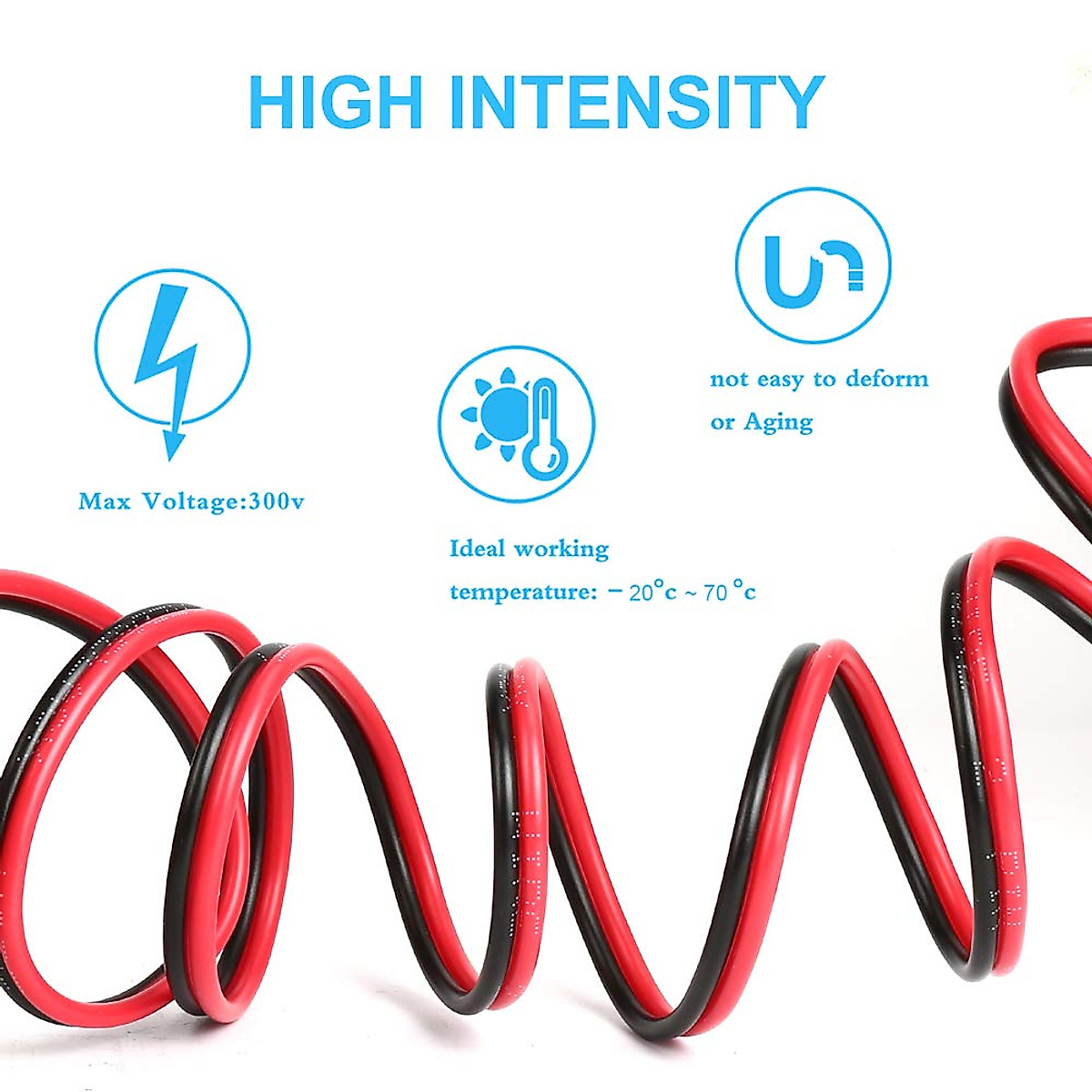 TYUMEN 50FT 16/2 Gauge Red Black Cable Hookup Electrical Wire LED Strips Extension Wire 12V/24V DC Cable, 16AWG Flexible Wire Extension Cord for LED Ribbon Lamp Tape Lighting