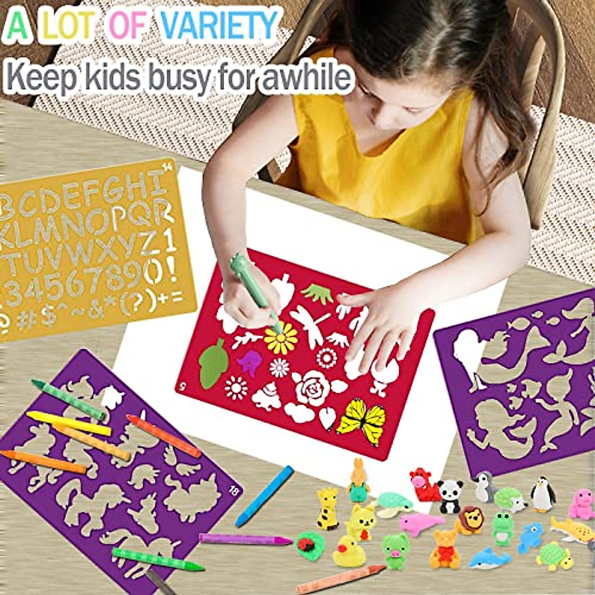 30 Pieces Drawing Stencils Set for Kids, Plastic Drawing Painting Stencil Templates for Kids Crafts School Art Projects, Journal Stencil with 400+ Images
