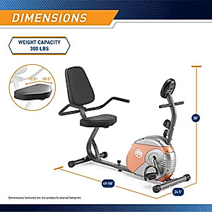 Marcy Recumbent Exercise Bike with Resistance ME-709