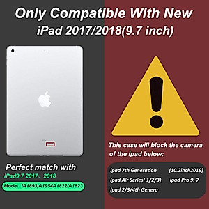 ZenRich iPad 5th/6th Generation Case, iPad 9.7 Case 2017/2018 with Rotatable Kickstand,Hand Strap and Shoulder Strap zenrich Heavy Duty Shockproof Case for A1822/A1823/A1893/A1954,Black