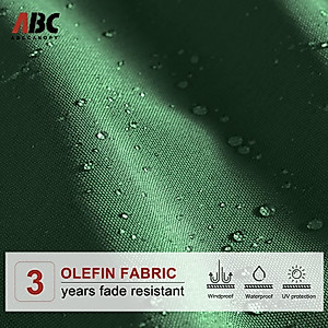 ABCCANOPY 9FT Market Umbrella 3-Year-Non-Fading OLEFIN Canopy Patio Outdoor Aluminum Table Umbrella with 8 Sturdy Ribs, Forest Green