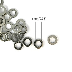 M6 Flat Washer, 304 Stainless Steel, 6mm ID, 12mm OD, 1.5mm Thickness, Plain Finish, for Bolt and Screw (Pack of 200)