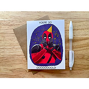 Funny Deadpool Birthday Card for Him Her Hilarious Birthday card Marvel Movie Meme Card for friend Rude Birthday Card Inappropriate Birthday Cards