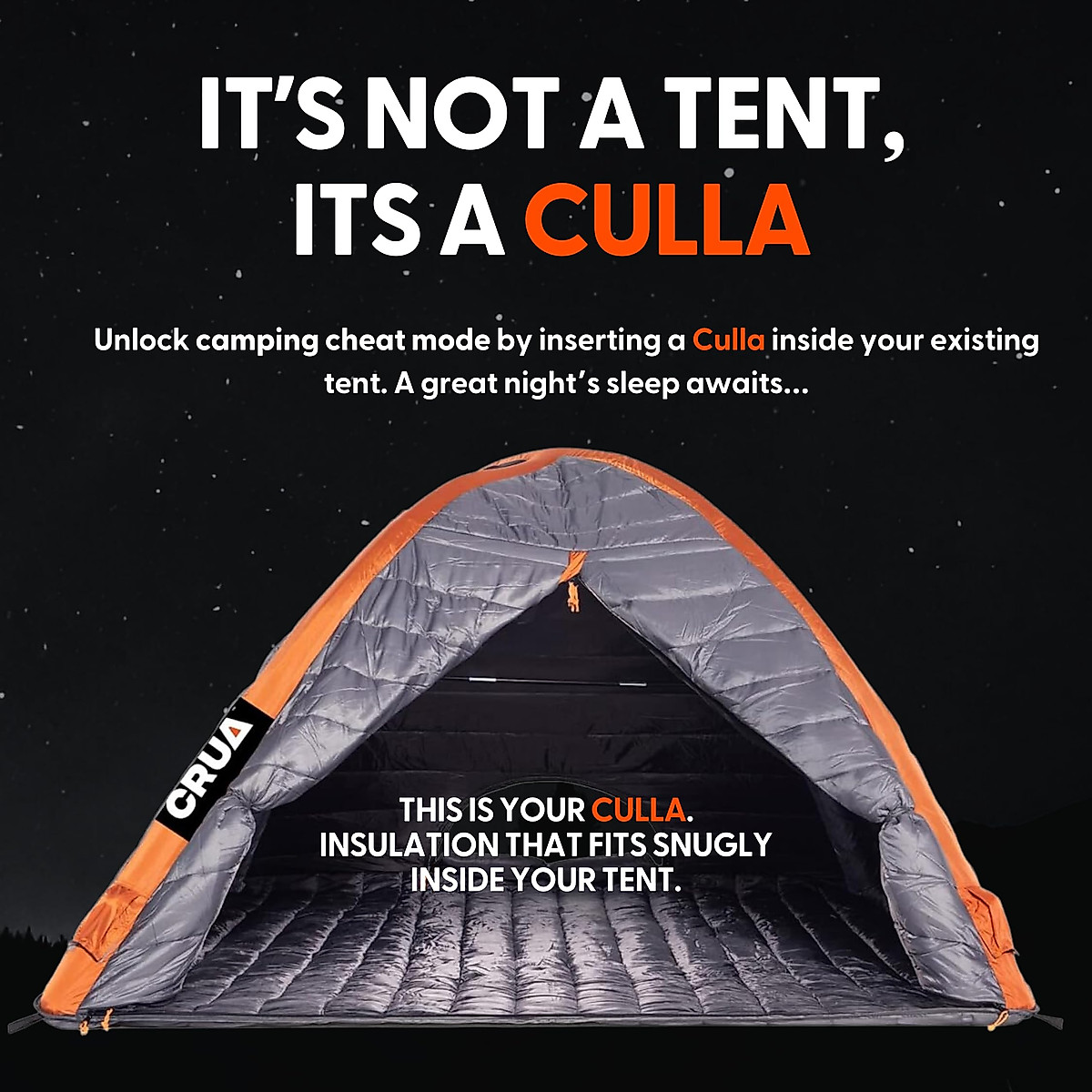 Crua Culla Maxx Temperature Regulating Inner Tent - Keeps You Warm in The Winter and Cool in The Summer - Fits in Most Tents and Camp cots