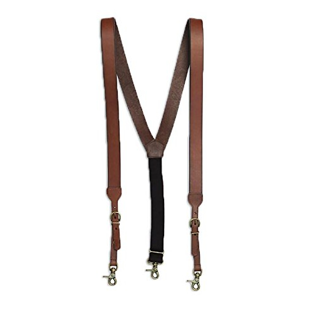 M & F Western Men's Nocona Hdx Smooth Leather Suspenders (Large, Brown)