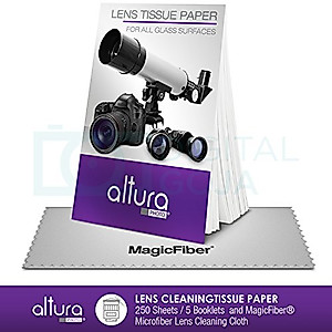 (250 Sheets / 5 Booklets) - Altura Photo Lens Cleaning Tissue Paper, Universal Compatibility Lens Paper for DSLR & Mirrorless Lenses Photo Cleaning