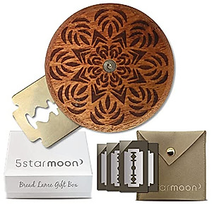 US Designed Bread Lame Cutter, Wooden Bread Scoring Tool with Stainless Steel Blades, Durable Lame Bread Tool, Homemade Bread Lame Dough Scoring Tool, Bread Dough Cutter, Lame Bread Razor (Blake)